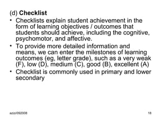 Reporting of Assessment Data | PPT