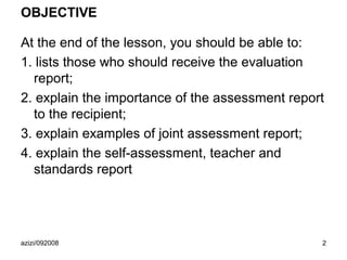 Reporting of Assessment Data | PPT