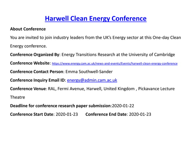 Top International Conferences in 2019 & 2020 | PPT