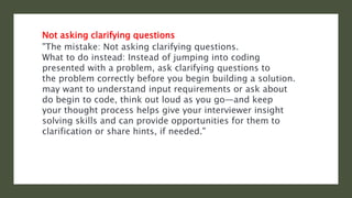 Top interview mistakes to avoid | PPTX