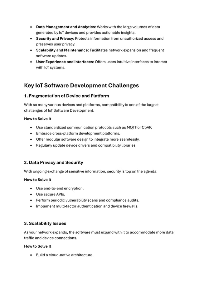 Top IoT Software Development Challenges and How to Overcome Them | PDF