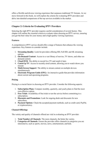Top IPTV Providers: Features, Pricing, and Channels Compared | PDF