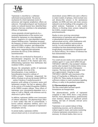 Topiramate tablets ip 25mg, 50mg, 100mg taj pharma smpc | PDF | Free ...