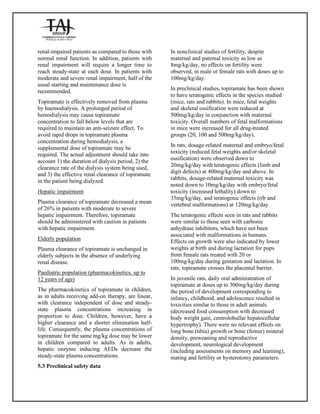 Topiramate tablets ip 25mg, 50mg, 100mg taj pharma smpc | PDF | Free ...