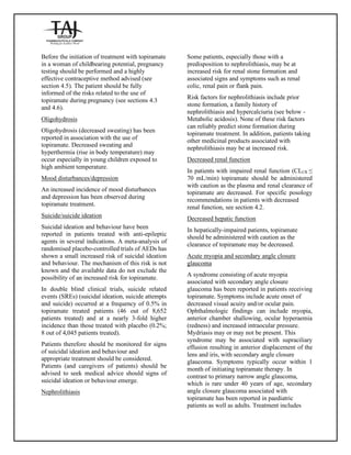 Topiramate tablets ip 25mg, 50mg, 100mg taj pharma smpc | PDF | Free ...