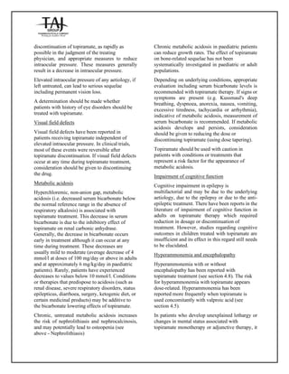 Topiramate tablets ip 25mg, 50mg, 100mg taj pharma smpc | PDF | Free ...