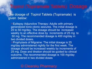 Topirol (Topiramate Tablets) | ODP