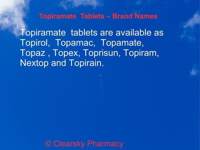 Topirol (Topiramate Tablets) | ODP