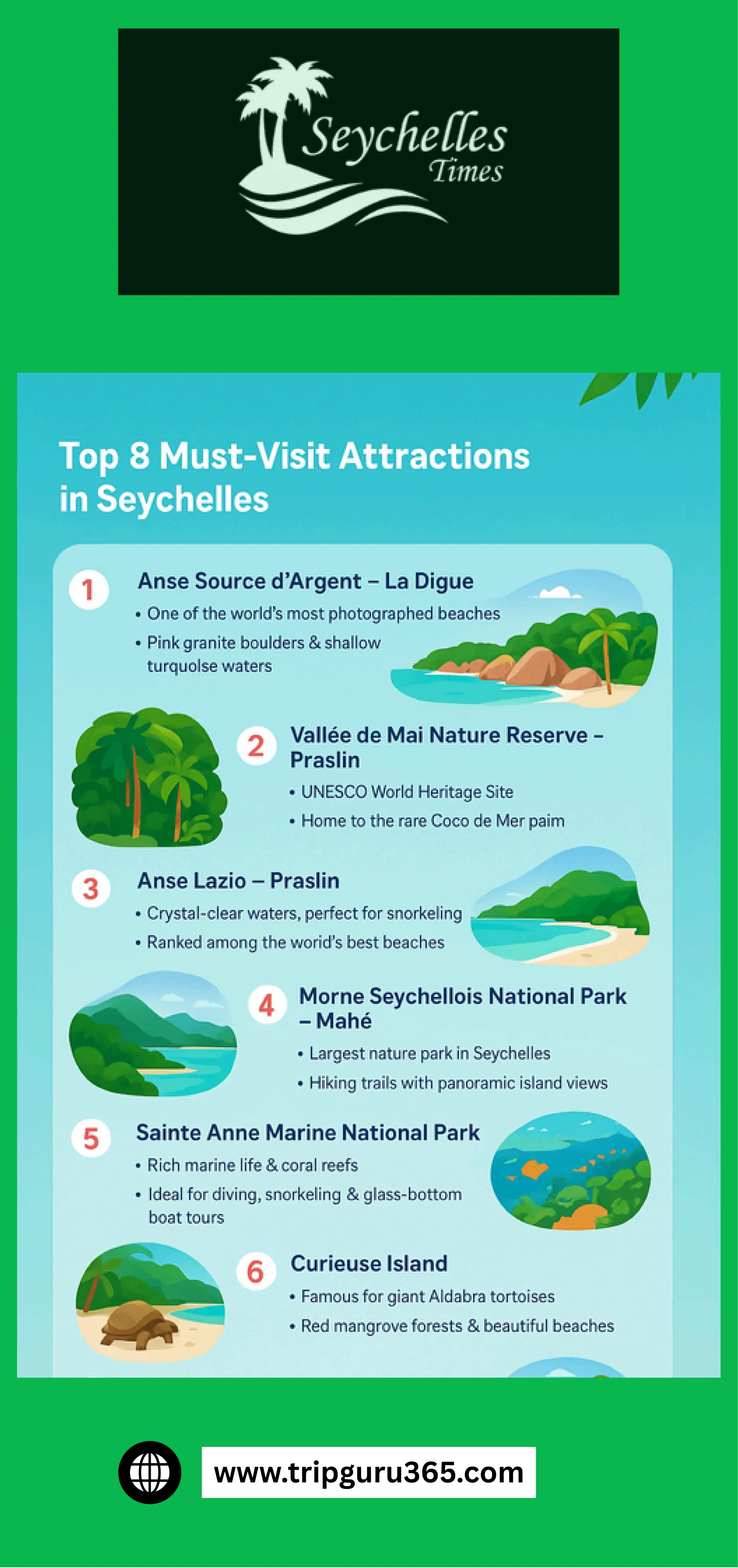 Top Seychelles Tourist Attractions – Ultimate Travel Infographic | PDF
