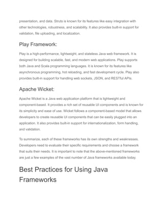Top Java Frameworks.pdf | Programming Languages | Computing