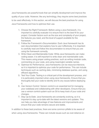 Top Java Frameworks.pdf | Programming Languages | Computing