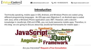Top Java Script Frameworks For Mobile App Development | PPT