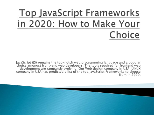 Sandeep Chauhan | Top java script frameworks in 2020 | PPTX | Web Development | Internet