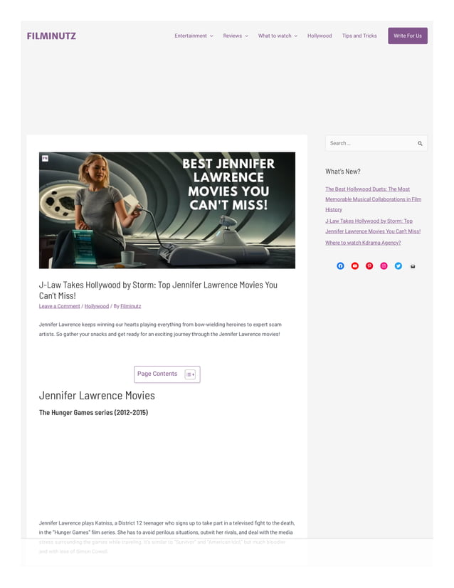 Top Jennifer Lawrence Movies | PDF | Bone and Joint Conditions ...