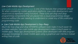 Top low code mobile app development platforms | PPTX | Web Development | Internet