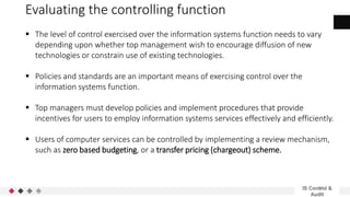 Information Systems Control and Audit - Chapter 3 - Top Management ...