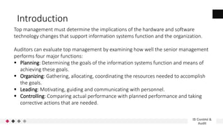 Information Systems Control and Audit - Chapter 3 - Top Management ...