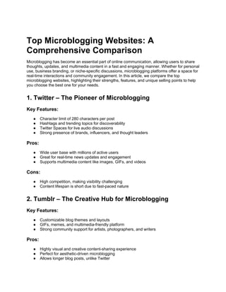 Top Microblogging Websites for Quick & Engaging Content.docx
