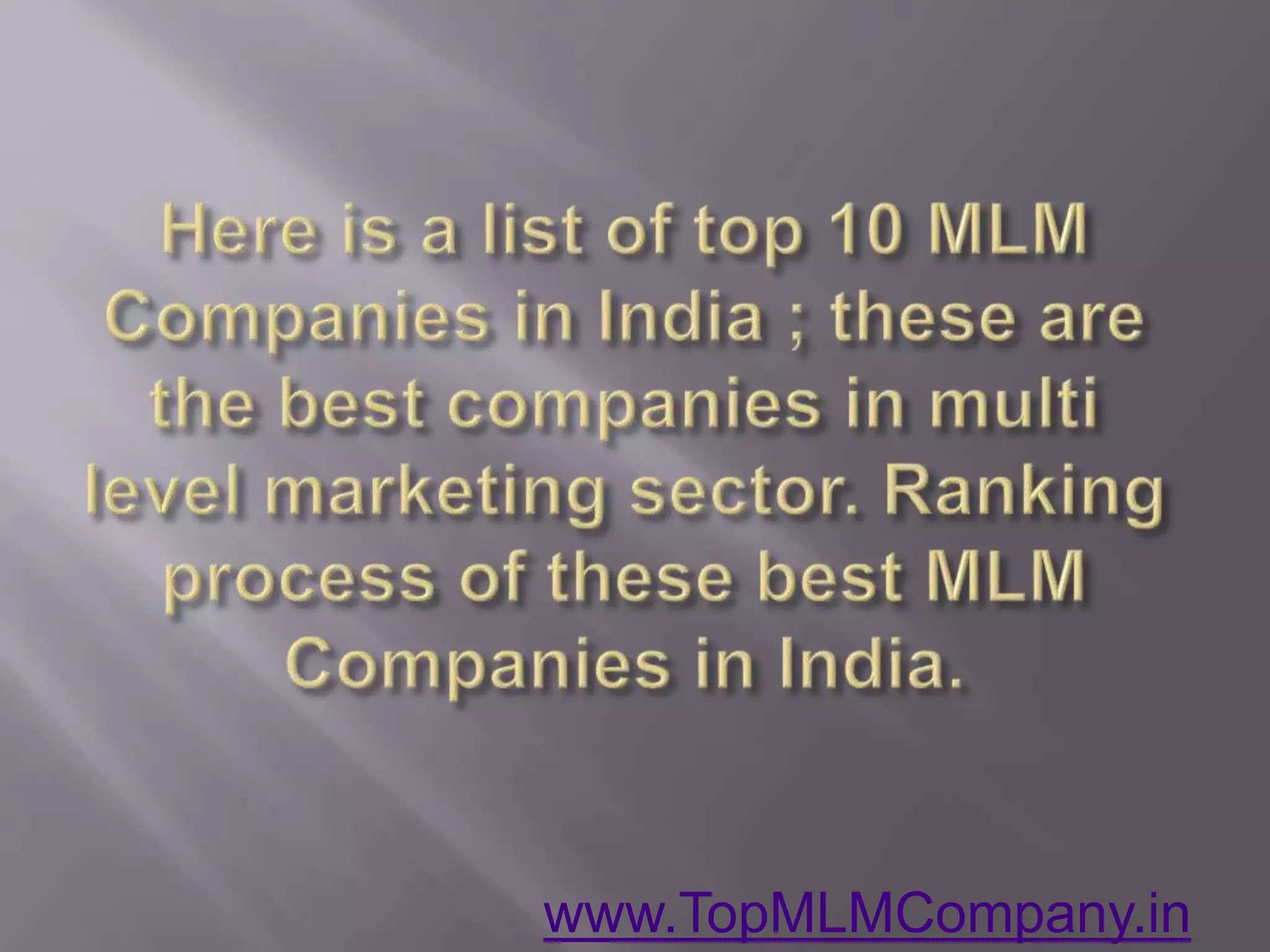 Top mlm companies in india | PPTX