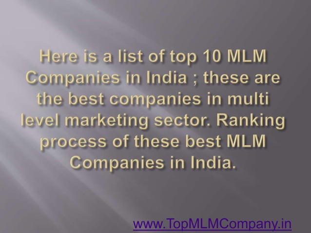 Top mlm companies in india | PPTX