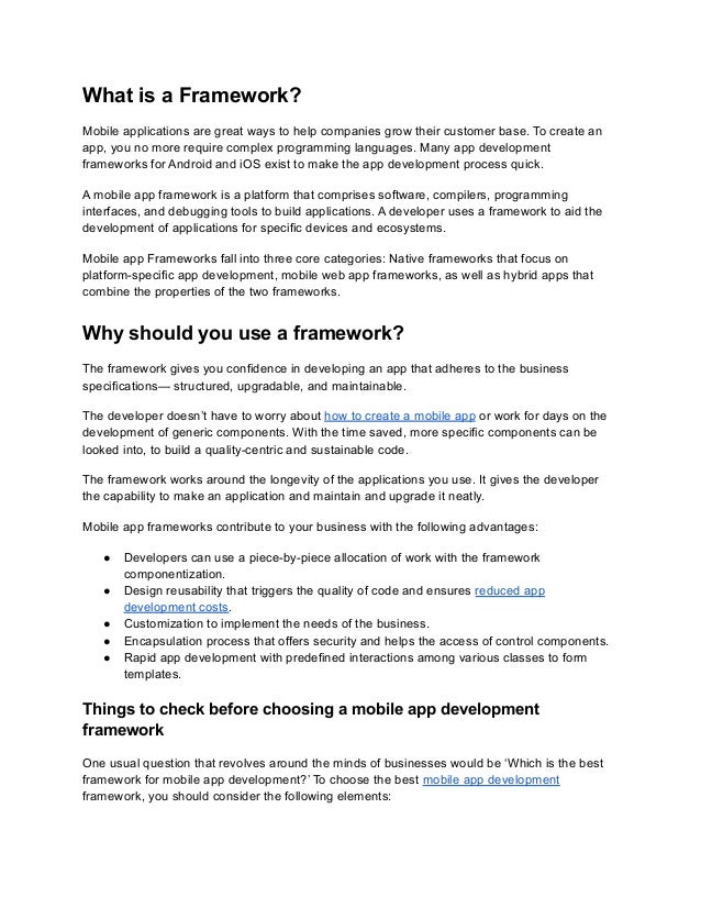 Top Mobile App Development Frameworks In 2022pdf