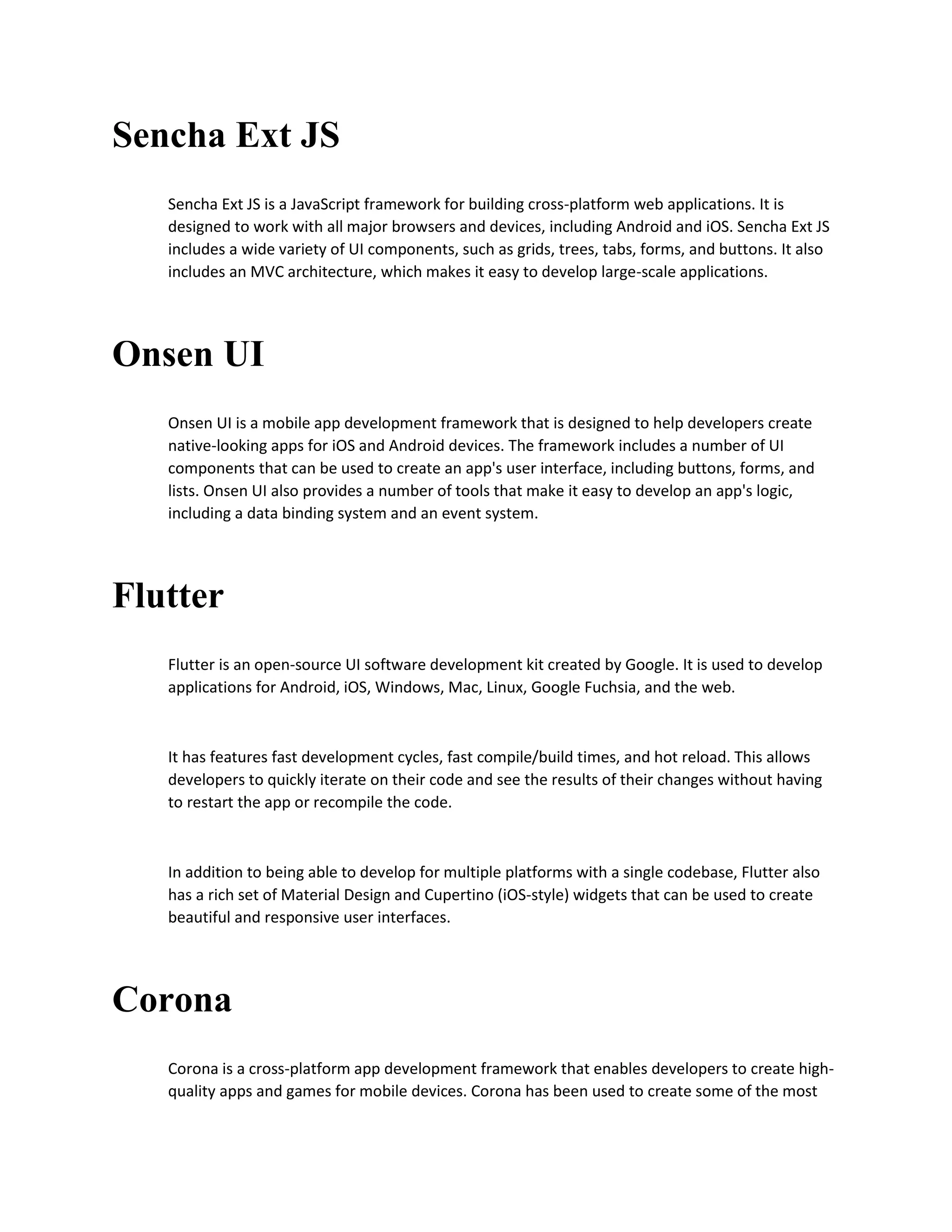 Top Mobile App Development Frameworks In 2022 Docx