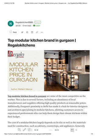 Top modular kitchen brand in gurgaon | Regalokitchens | PDF | Retail ...