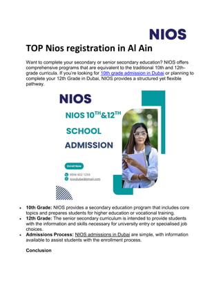 TOP Nios registration in Al Ain sharjah | PDF