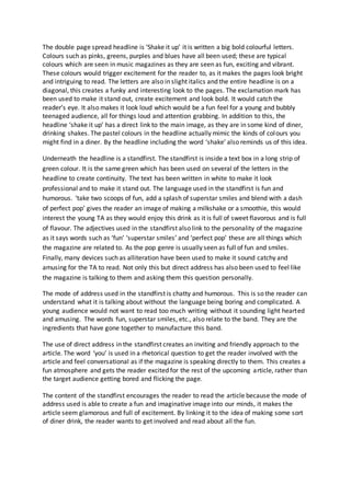 'Top Of The Pops' Double Page Spread Analysis. | DOCX