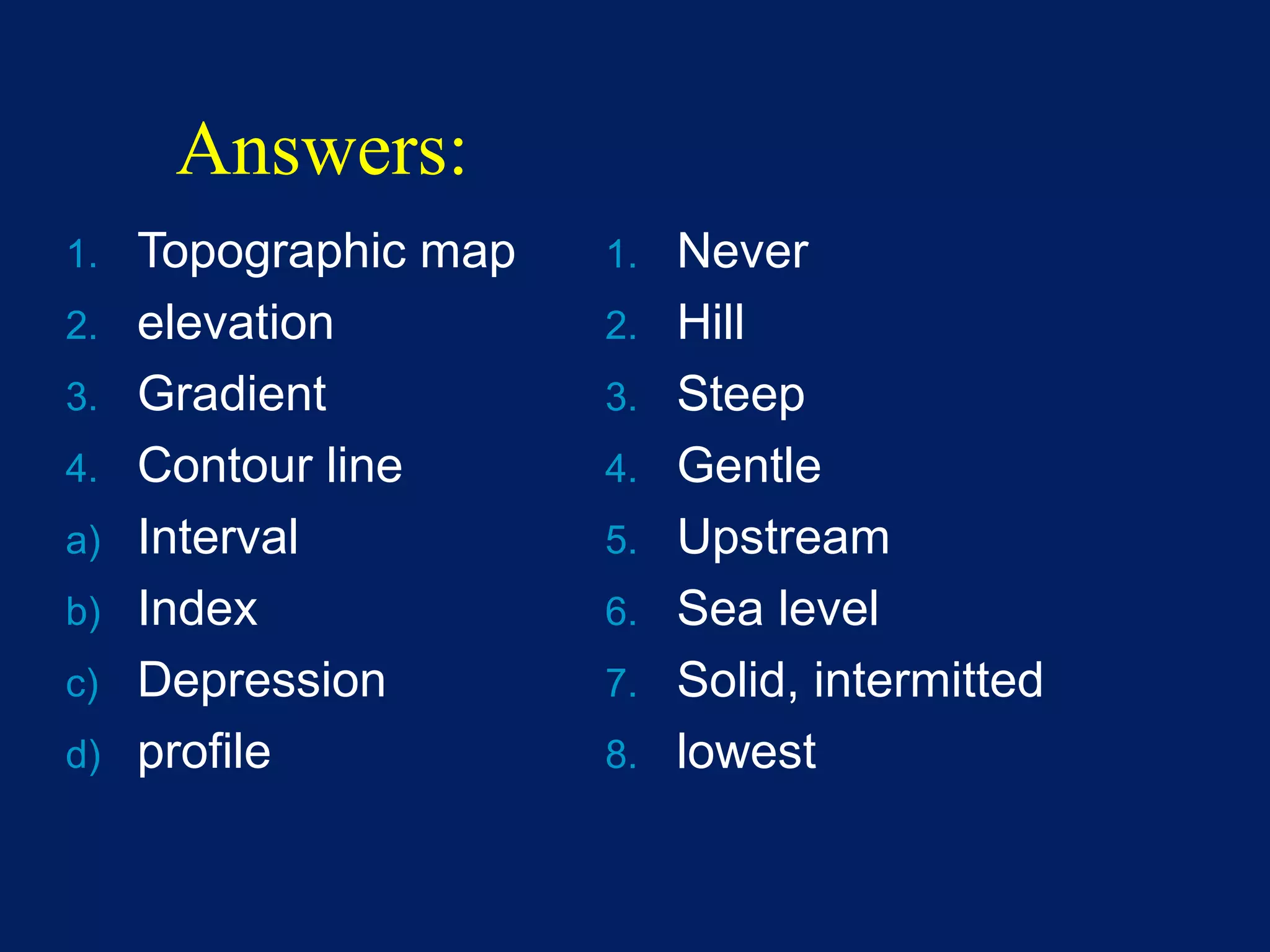 Topographic Maps Notes | PPT
