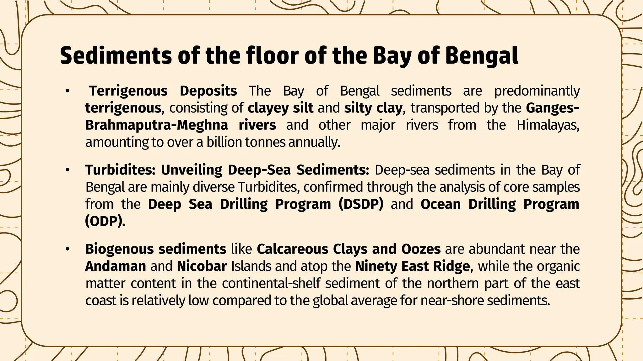 Topography and sediments of the floor of the Bay of Bengal | PDF
