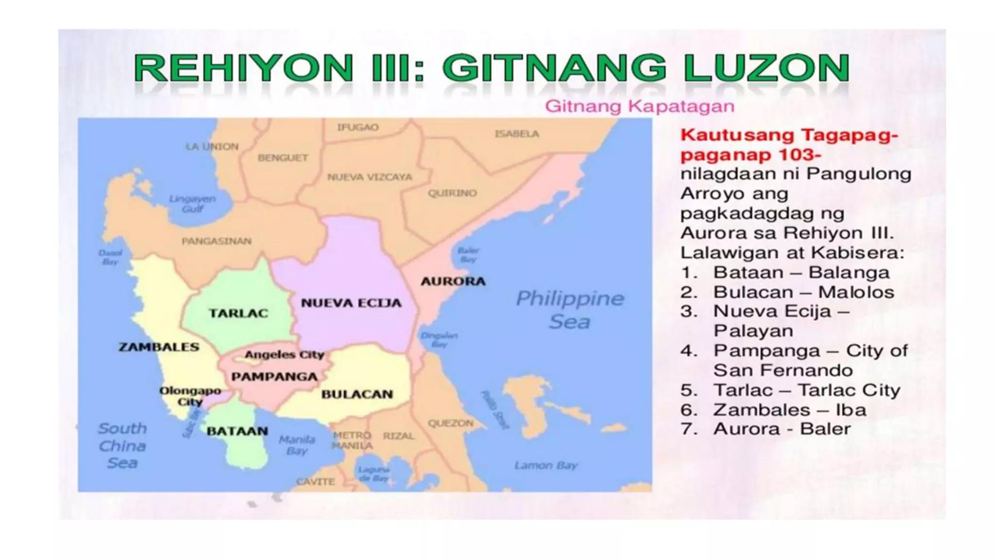 Topograpiya ng mga rehiyon sa luzon | PPTX
