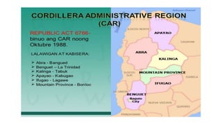 Topograpiya ng mga rehiyon sa luzon | PPTX