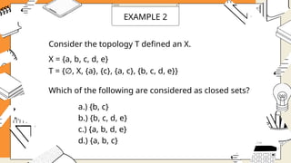 Topology for Master of Arts in Education (MAEd) major in Mathematics ...