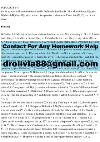 TOPOLOGY 541Let M be a set with two members a and b. Define the fu.pdf