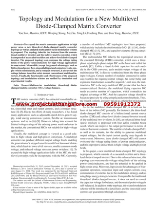 Topology and Modulation for a New Multilevel Diode-Clamped Matrix ...