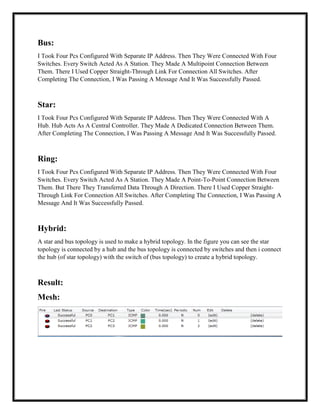 Bus,mesh,star,ring,hybrid Topology | PDF