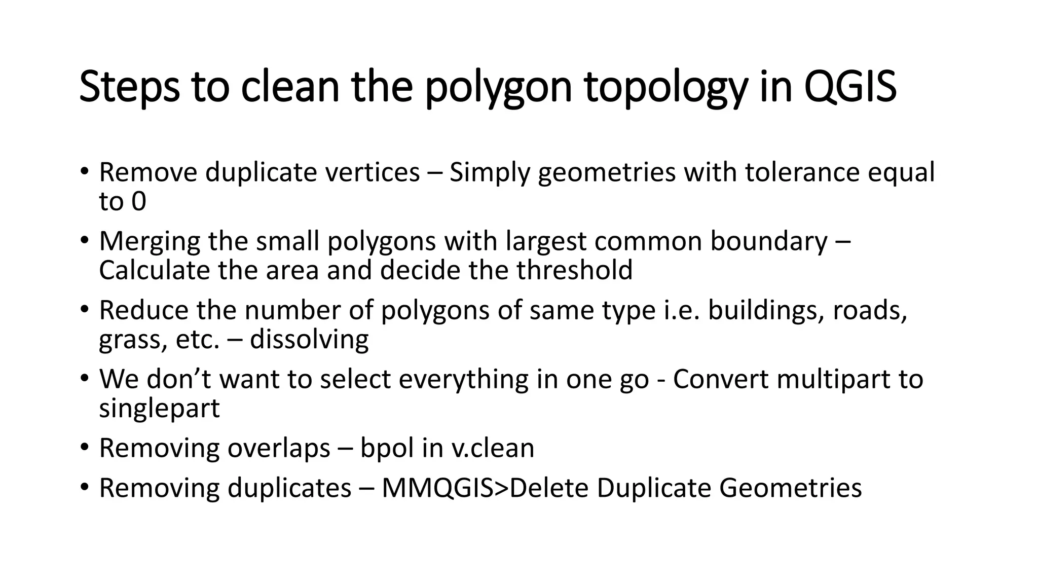 Topology Errors and Cleaning | PPTX