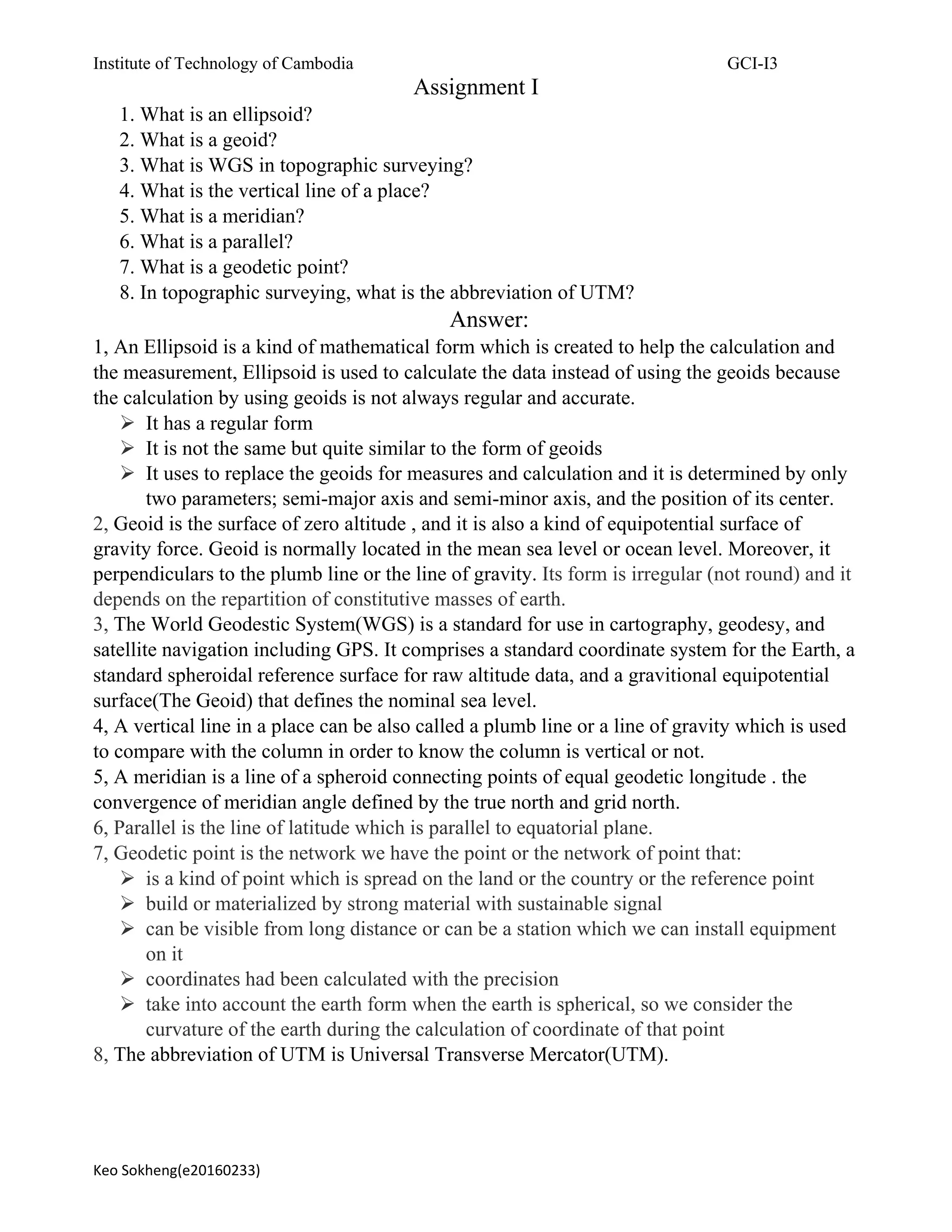 Topology E-learning Assignmnet TP1-TP6 | PDF | Geography | Science
