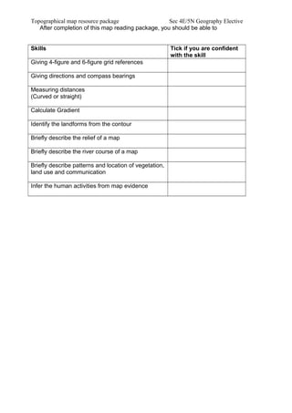 Topo map package w images | DOC