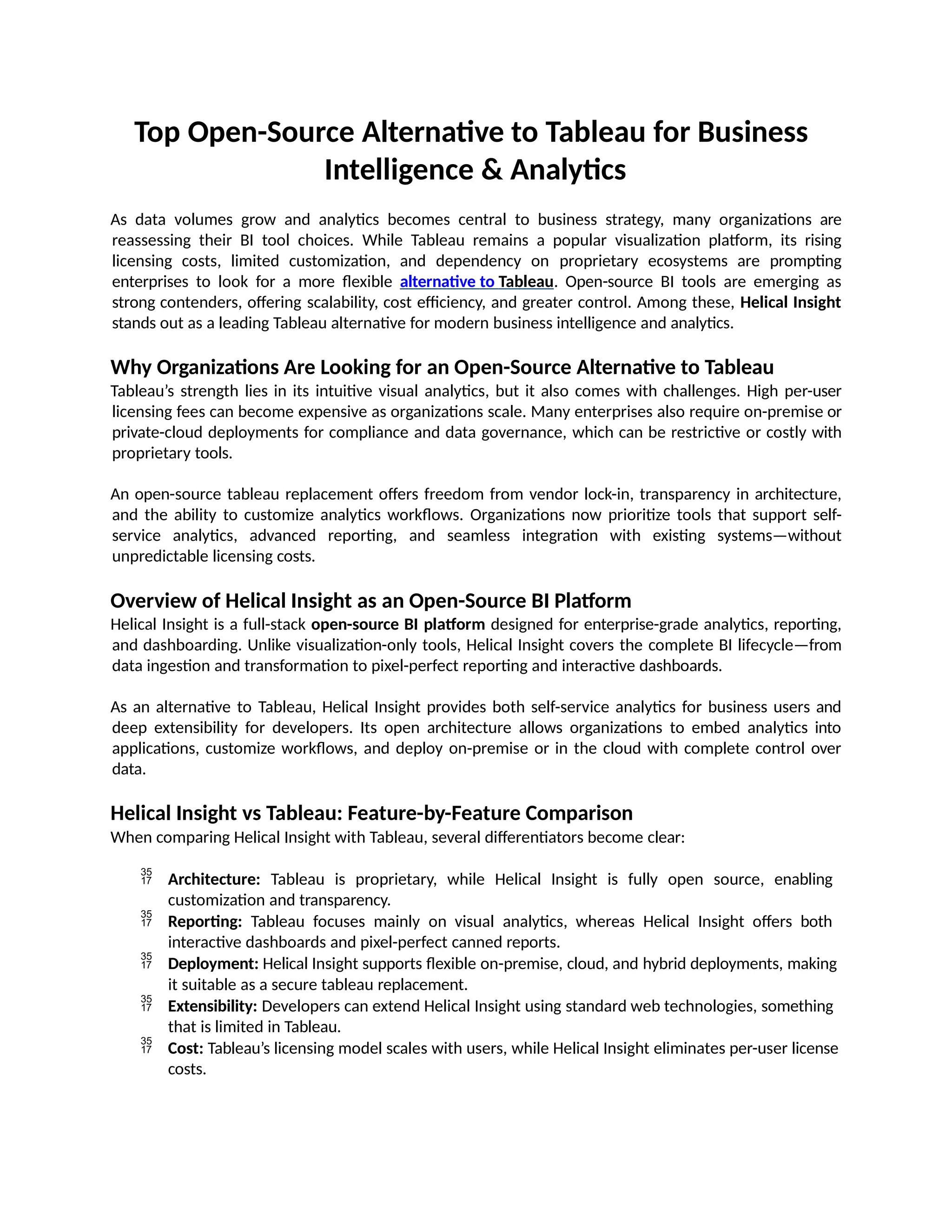 Top Open-Source Alternative to Tableau for Business Intelligence ...