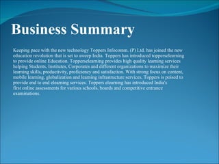 Toppers Elearning Presentation | PPT