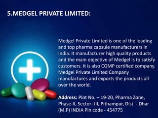 Top pharma capsule manufacturer in India | PPT