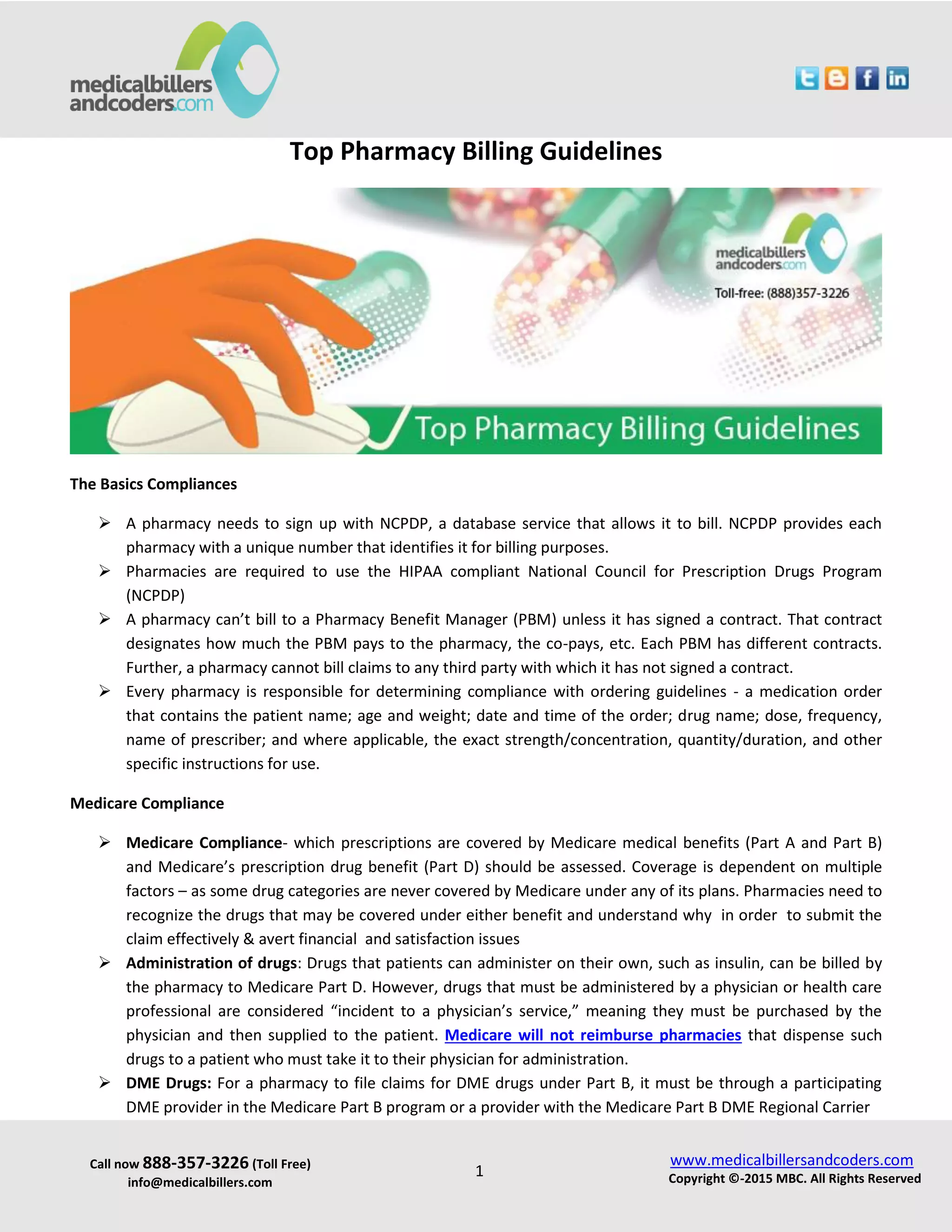 Top pharmacy billing guidelines | PDF