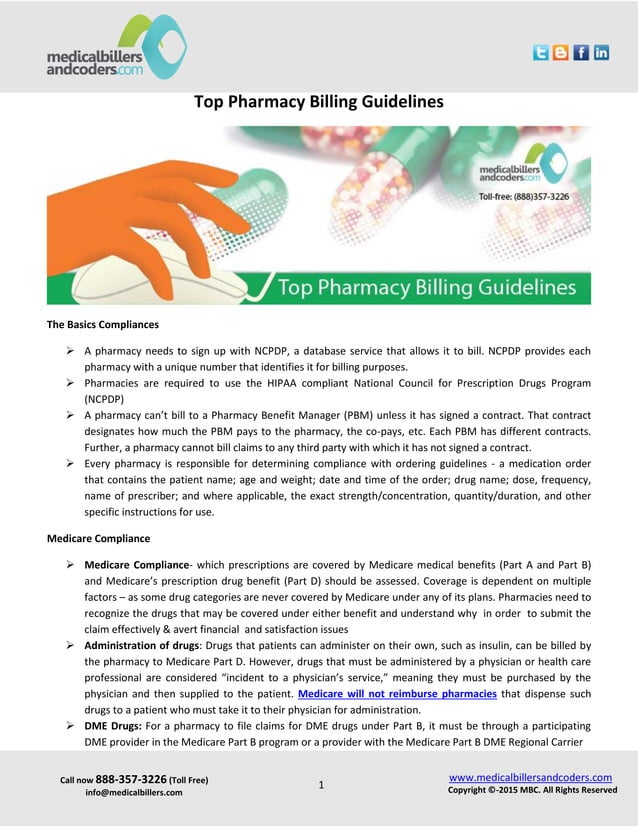Top pharmacy billing guidelines | PDF