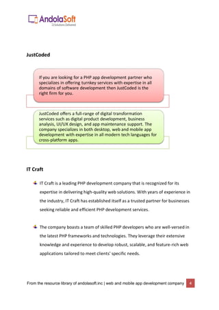 Ranking The Best PHP Development Companies in the World | PDF