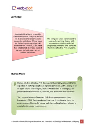 Ranking The Best PHP Development Companies in the World | PDF