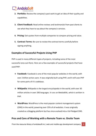 Ranking The Best PHP Development Companies in the World | PDF