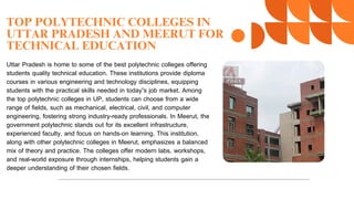 Top Polytechnic Colleges in Uttar Pradesh and Meerut for Technical ...