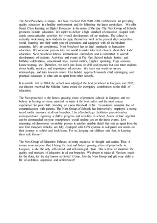 Top preschool in gurgaon | DOCX